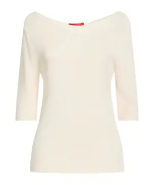 MAXCO. Solid Color Lightweight Knit Sweater - White