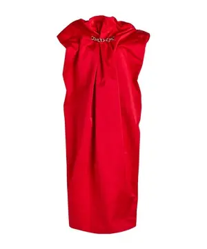 Simone Rocha Duchess Draped Satin Midi Dress - Red