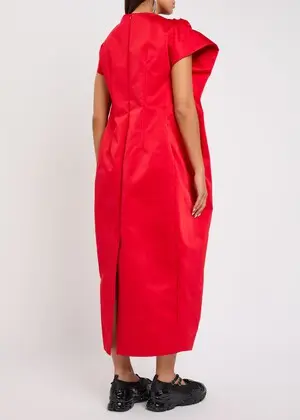 Simone Rocha Duchess Draped Satin Midi Dress
