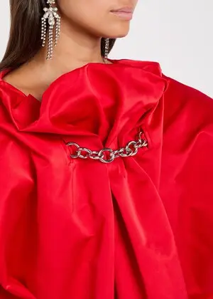 Simone Rocha Duchess Draped Satin Midi Dress