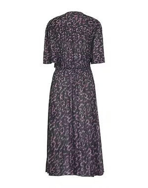 Isabel Marant Étoile Floral Print Pleated Shirt Dress - Black
