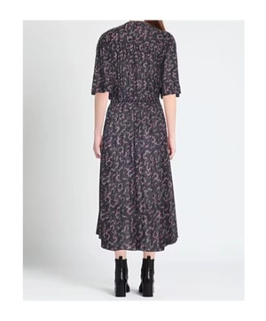 Isabel Marant Étoile Floral Print Pleated Shirt Dress - Black