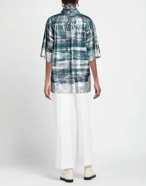 Dolce & Gabbana Printed Mock Neck Short-sleeve Top - Green