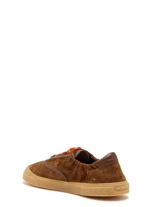 Moncler Suede Sneakers With Leather Accents
