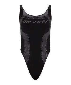 MISBHV Logo-embroidered U-neck Bodysuit