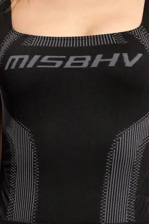 MISBHV Logo-embroidered U-neck Bodysuit