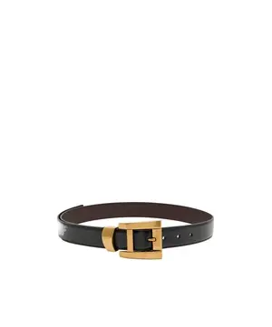 Versace Glossed Leather Belt - Black