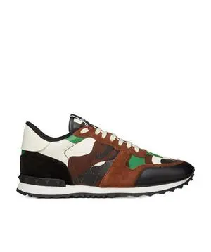 Valentino Garavani Rockrunner Camouflage Lace-up Sneakers - Black