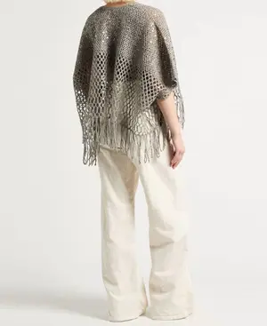 Brunello Cucinelli Sequined Tassel Poncho