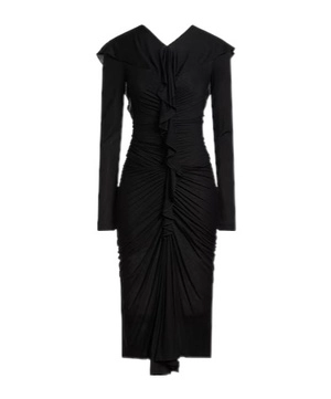 Burberry V-neck Midi Dress - Black