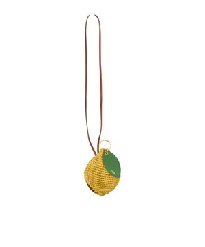 Chloé Symbols Mirror Raffia Bag Charm - Brown
