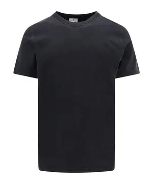 COURREGES Courrèges Logo Embroidered Crewneck T-shirt - Black