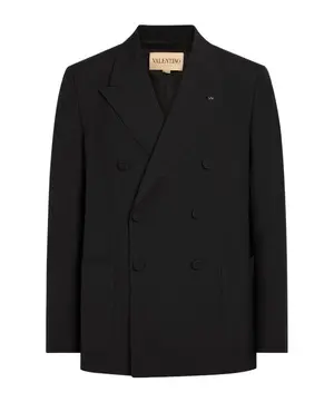 Valentino Garavani Double-breasted Wool Blazer - Black