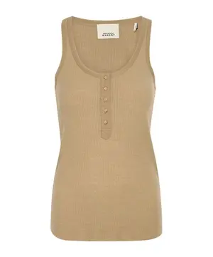 Isabel Marant Étoile Ribbed Scoop Neck Button-up Top