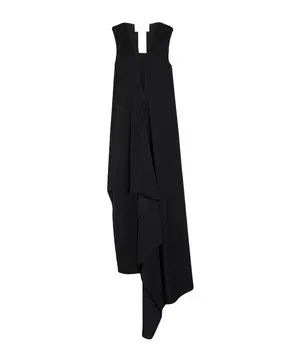 Sportmax Sleeveless Deep V-neck Asymmetrical Dress - Black