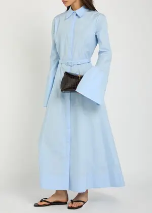 Gabriela Hearst Belted Cotton-poplin Maxi Shirt Dress