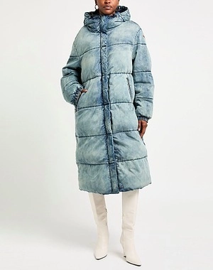 DIESEL® Denim Padded Hooded Cotton Jacket