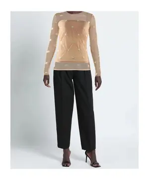 Sportmax Sheer Floral Embroidered Long Sleeve Top