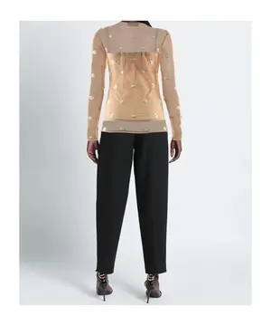 Sportmax Sheer Floral Embroidered Long Sleeve Top