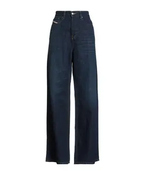 DIESEL® Wide-leg Dark Wash Denim Trousers - Black