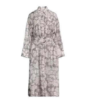Brunello Cucinelli Printed Shirt Dress - Gray