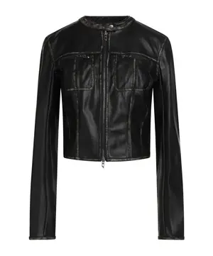 DIESEL® Biker Jacket With Mandarin Collar And Zip Fastening