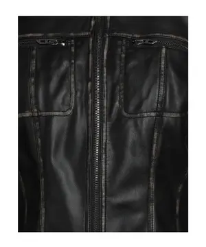 DIESEL® Biker Jacket With Mandarin Collar And Zip Fastening