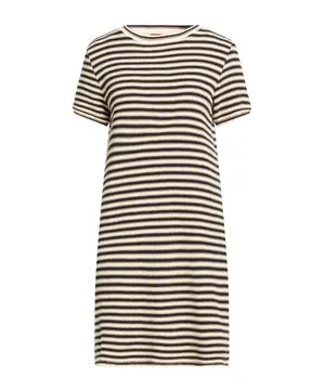 MAXCO. Max&co. Striped Knit Crewneck Dress - Nude