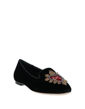 Dolce & Gabbana Velvet Embellished Loafers