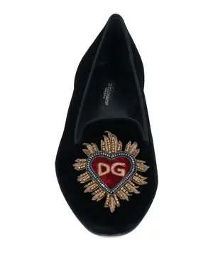 Dolce & Gabbana Velvet Embellished Loafers