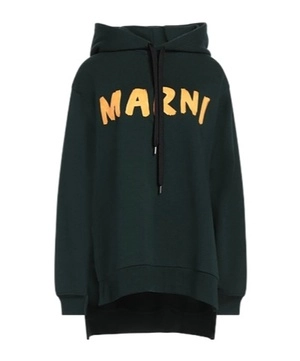 Marni Fleece Hooded Sweatshirt With Logo Print - Black