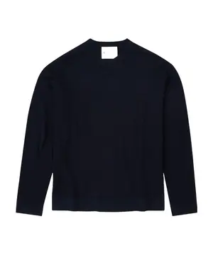 Closed Crew-neck Fine-knit Jumper - Night
