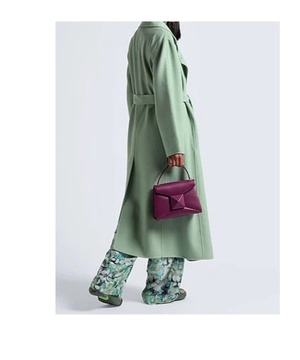 Max Mara Belted Coat With Lapel Collar And Patch Pockets