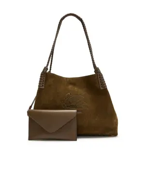 Etro Suede Tote Bag With Twisted Handles