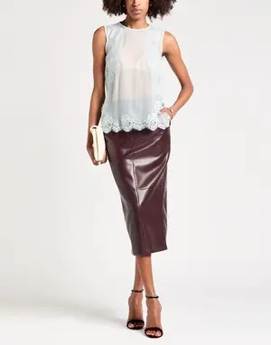 Dolce & Gabbana Sleeveless Lace Trimmed Voile Top