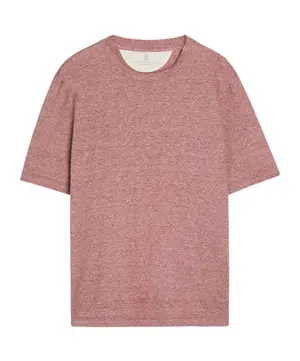 Brunello Cucinelli Ribbed Crew Neck T-shirt - Pink