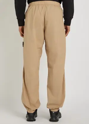 Stone Island Stretch-cotton Trousers With Appliqu