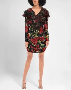 Dolce & Gabbana Floral Print Long Sleeve Ruched Dress