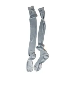 Miu Miu Ribbed Knit Hold-ups With Logo Patch