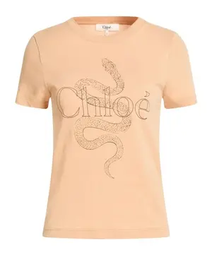 Chloé Logo Crew Neck T-shirt - Nude