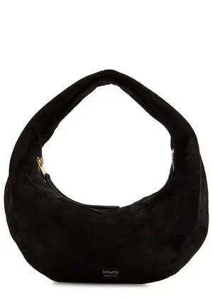 Khaite Olivia Mini Suede Hobo Top Handle Bag