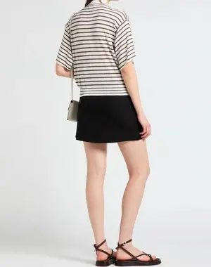 Brunello Cucinelli Striped Polo Collar Short Sleeve Top