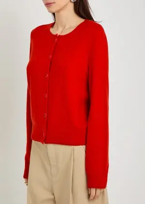 Vince Scalloped Trims Wool And Cashmere-blend Cardigan