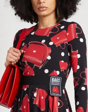 Dolce & Gabbana Polka Dot Pleated Midi Dress