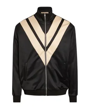 Valentino Garavani Jersey Track Jacket With Contrasting Panels - Black