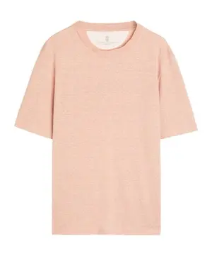 Brunello Cucinelli Ribbed Crew Neck T-shirt - Pink