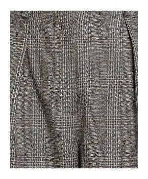Rag & Bone Plaid Virgin Wool Wide Leg Trousers