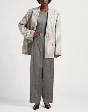 Rag & Bone Plaid Virgin Wool Wide Leg Trousers