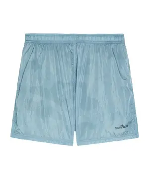 Stone Island Camo-print Nylon Swim Shorts - Blue