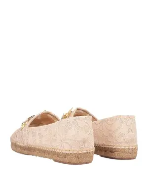 Dolce & Gabbana Lace Espadrilles With Crystal Embellishment - Nude